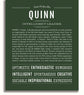Quinn Personalized Name Meaning Art Prints – Name Stories