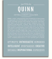 Quinn Personalized Name Meaning Art Prints – Name Stories