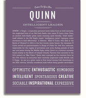 Quinn Personalized Name Meaning Art Prints – Name Stories