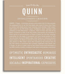 Quinn Personalized Name Meaning Art Prints – Name Stories