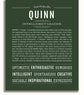 Quinn Personalized Name Meaning Art Prints – Name Stories
