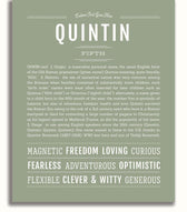 Quintin Personalized Name Meaning Art Prints – Name Stories