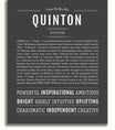 Quinton Personalized Name Meaning Art Prints – Name Stories