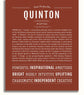 Quinton Personalized Name Meaning Art Prints – Name Stories