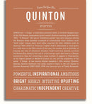 Quinton Personalized Name Meaning Art Prints – Name Stories