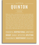 Quinton Personalized Name Meaning Art Prints – Name Stories