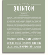 Quinton Personalized Name Meaning Art Prints – Name Stories