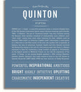 Quinton Personalized Name Meaning Art Prints – Name Stories