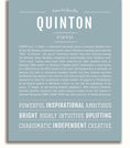 Quinton Personalized Name Meaning Art Prints – Name Stories