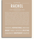 Rachel Personalized Name Meaning Art Prints – Name Stories