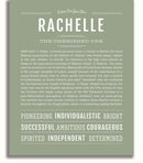 Rachelle Personalized Name Meaning Art Prints – Name Stories