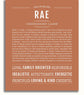 Rae Personalized Name Meaning Art Prints – Name Stories