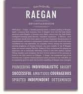 Raegan Personalized Name Meaning Art Prints – Name Stories