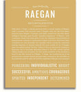 Raegan Personalized Name Meaning Art Prints – Name Stories