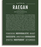Raegan Personalized Name Meaning Art Prints – Name Stories