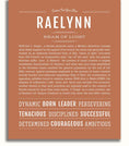Raelynn Personalized Name Meaning Art Prints – Name Stories
