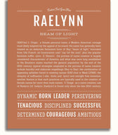 Raelynn Personalized Name Meaning Art Prints – Name Stories