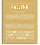 Raelynn Personalized Name Meaning Art Prints – Name Stories