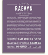 Raevyn | Name Art Print – Name Stories