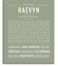 Raevyn | Name Art Print – Name Stories