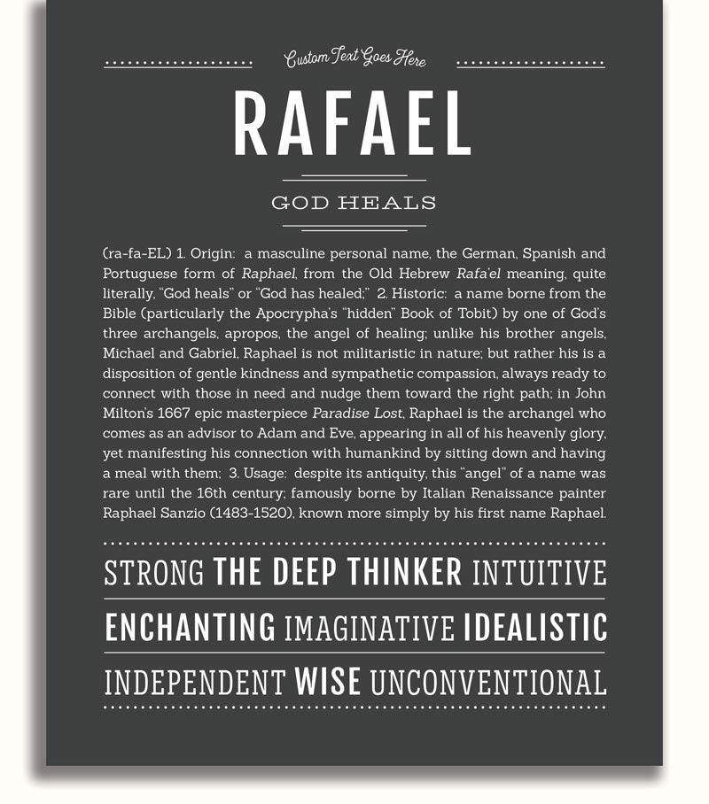 Rafael Personalized Name Meaning Art Prints – Name Stories