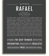 Rafael Personalized Name Meaning Art Prints – Name Stories