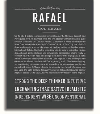 Rafael Personalized Name Meaning Art Prints – Name Stories