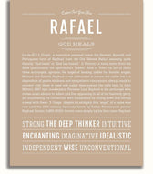 Rafael Personalized Name Meaning Art Prints – Name Stories