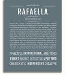 Rafaella Personalized Name Meaning Art Prints – Name Stories