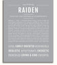 Raiden Personalized Name Meaning Art Prints – Name Stories