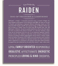 Raiden | Name Art Print – Name Stories