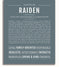 Raiden Personalized Name Meaning Art Prints – Name Stories