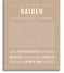 Raiden Personalized Name Meaning Art Prints – Name Stories