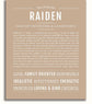 Raiden | Name Art Print – Name Stories