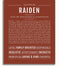 Raiden | Name Art Print – Name Stories