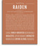 Raiden Personalized Name Meaning Art Prints – Name Stories