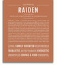 Raiden Personalized Name Meaning Art Prints – Name Stories