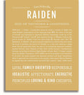 Raiden | Name Art Print – Name Stories