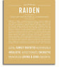 Raiden Personalized Name Meaning Art Prints – Name Stories