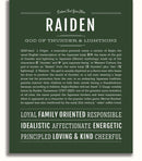 Raiden | Name Art Print – Name Stories