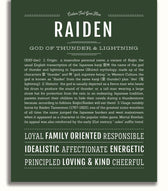 Raiden | Name Art Print – Name Stories