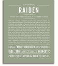 Raiden | Name Art Print – Name Stories