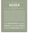 Raiden Personalized Name Meaning Art Prints – Name Stories