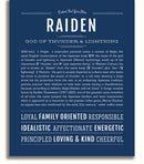 Raiden | Name Art Print – Name Stories