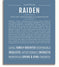Raiden Personalized Name Meaning Art Prints – Name Stories