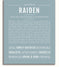 Raiden | Name Art Print – Name Stories