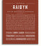 Raidyn | Name Art Print – Name Stories
