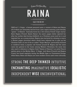 Raina | Name Art Print – Name Stories