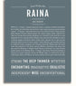 Raina | Name Art Print – Name Stories