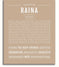Raina | Name Art Print – Name Stories